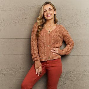 heyson | Sweaters | Heyson Soft Focus Full Size Wash Cable Knit ...